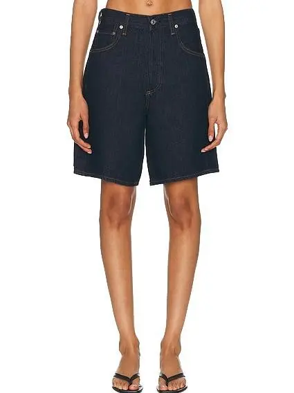Citizens Of Humanity Ayla Short With Clean Hem In Denim - Juno