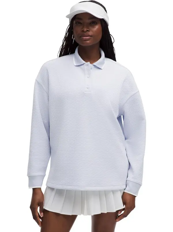 Lululemon Textured Long-sleeve Polo Shirt - Starch Blue/white