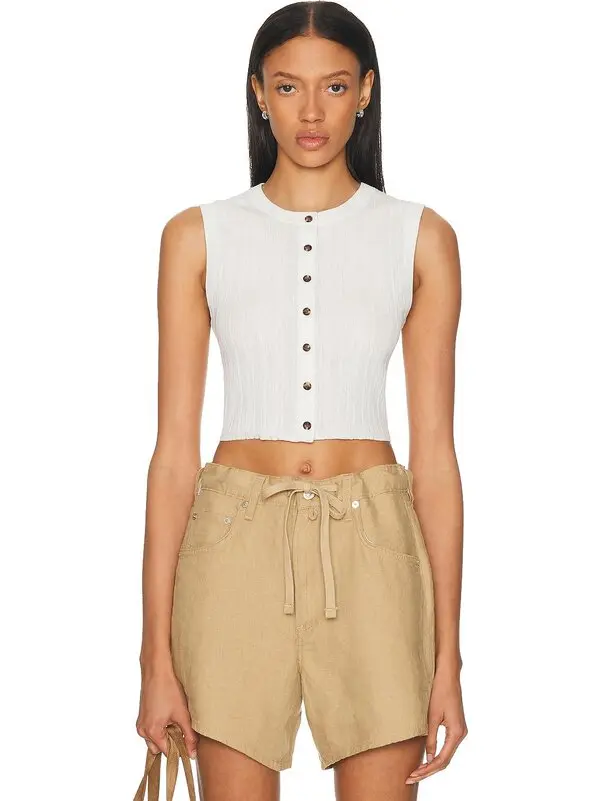 A.L.C. Lottie Ribbed Knit Top - Bright White