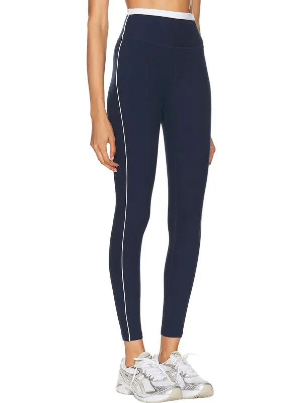 Beyond Yoga Spacedye Trophy High Waisted Midi Legging In Navy - Nocturnal Navy & Cloud White