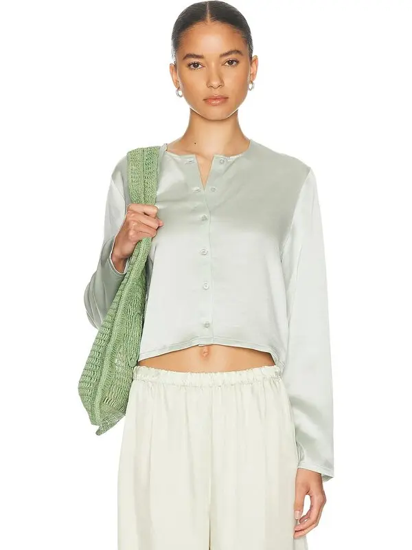LESET Barb Crew Cardigan - Watercress