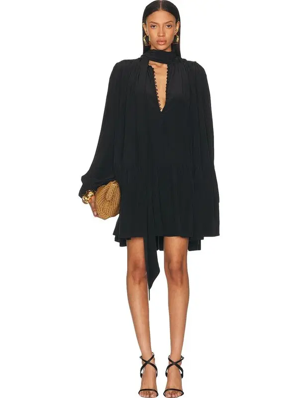 Saint Laurent Long Sleeve Mini Dress - Noir