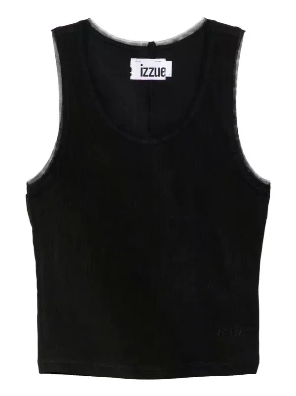 Izzue Embroidered Tank Top - Black