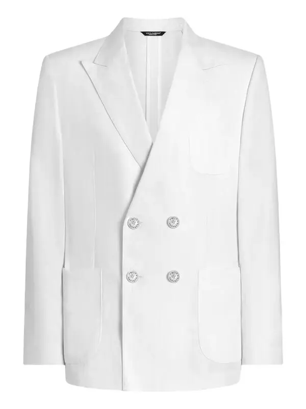 Dolce & Gabbana Linen Blazer - White