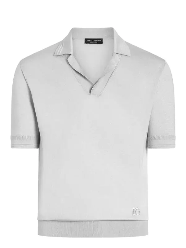 Dolce & Gabbana Silk Polo Shirt - Grey