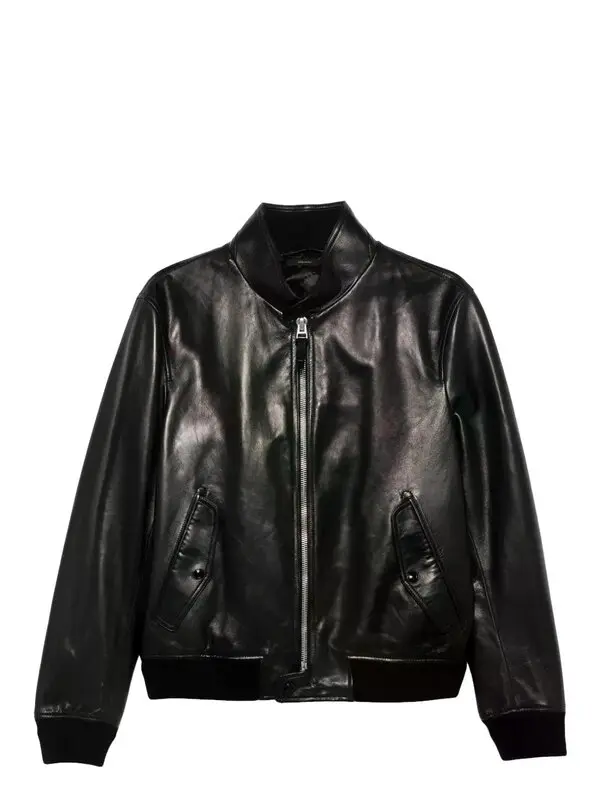TOM FORD Leather Bomber Jacket - Black