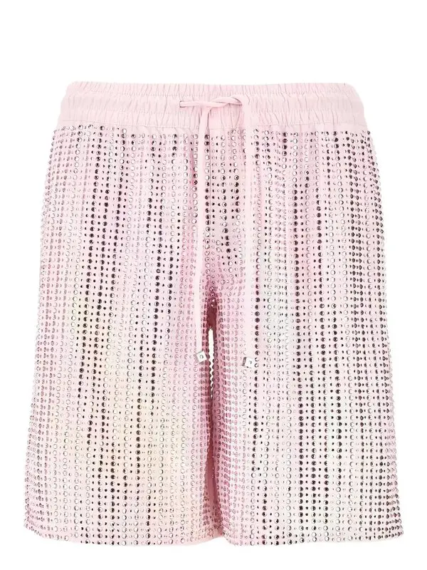 VENUJA Crystal-embellished Shorts - Pink
