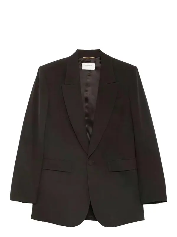 Saint Laurent Silk Single-breasted Blazer - Green
