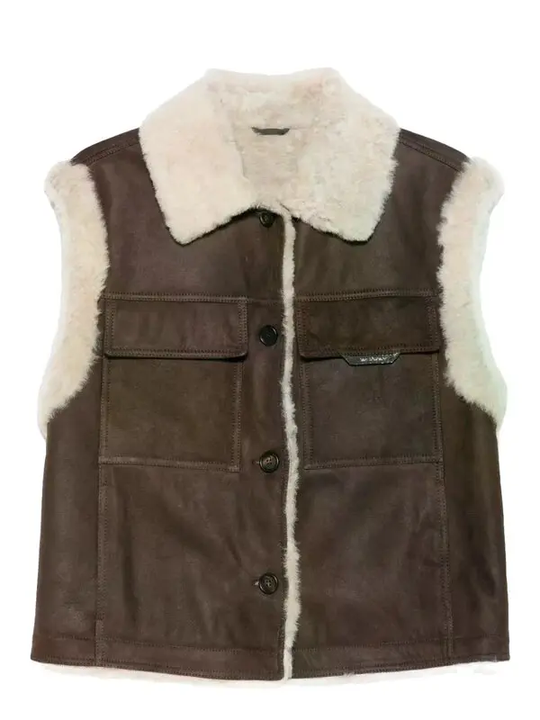 Brunello Cucinelli Shearling-collar Gilet - Brown