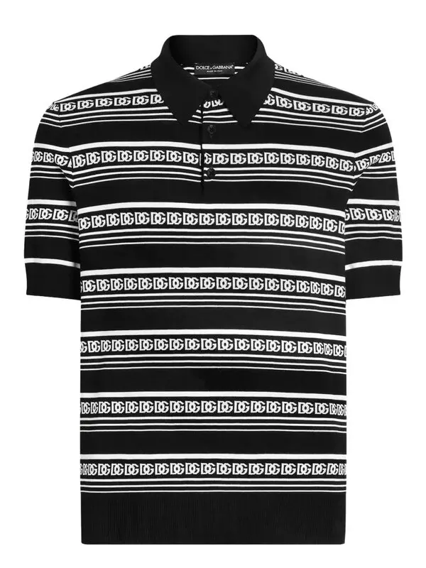 Dolce & Gabbana Silk Polo Shirt - Black