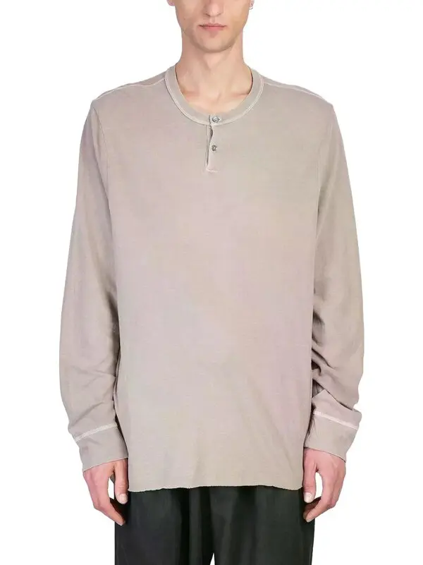 JAMES PERSE Cotton Henley T-shirt - Neutrals