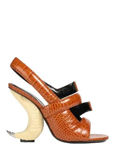 Givenchy Calfskin Sandals With Sculpted Heel - Brown
