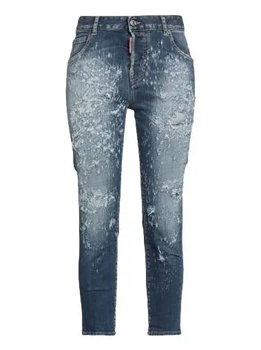 Dsquared2 Jeans In Cotton, Elastane, And Calfskin - Blue