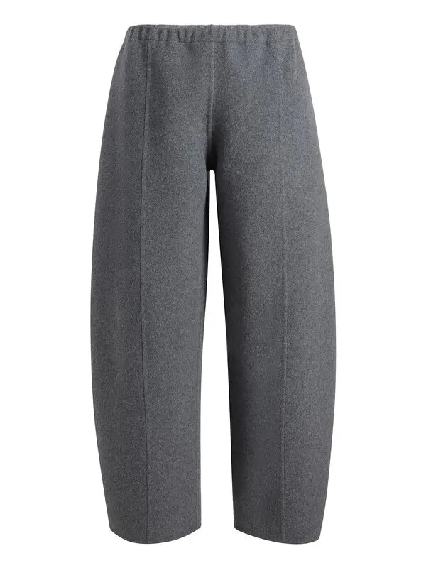 Khaite Clover Suede Pants - Grey Melange