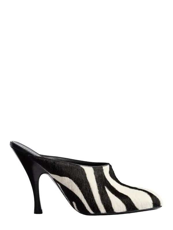 Khaite Colt Heeled Mule - Black / White