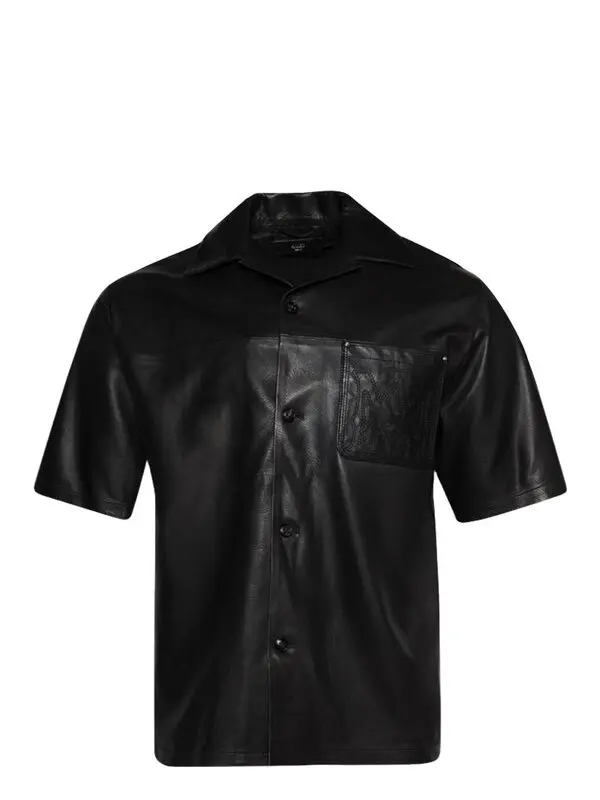 Amiri Ma Leather Camp Shirt - Black
