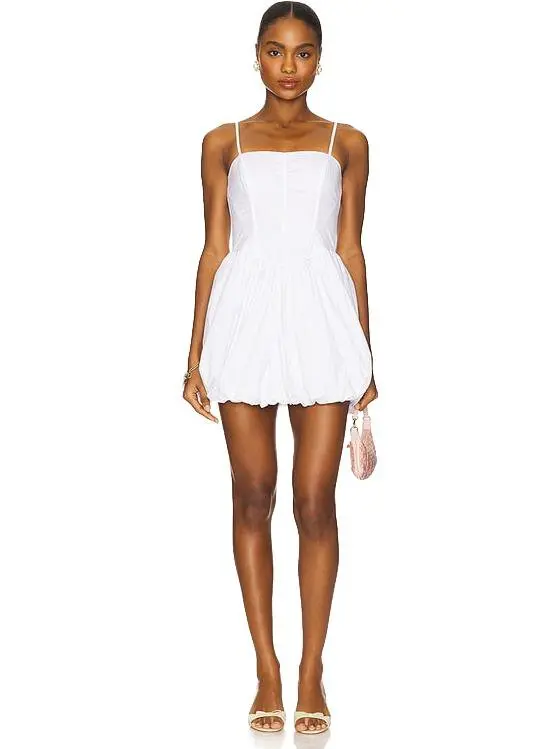 Fleur Du Mal Poplin Corset Bubble Dress - White