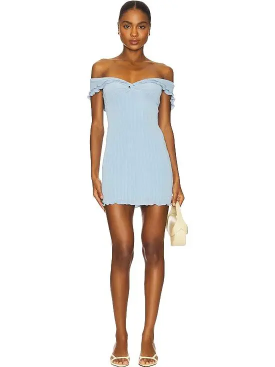 MORE TO COME Graciela Off Shoulder Dress - Baby Blue