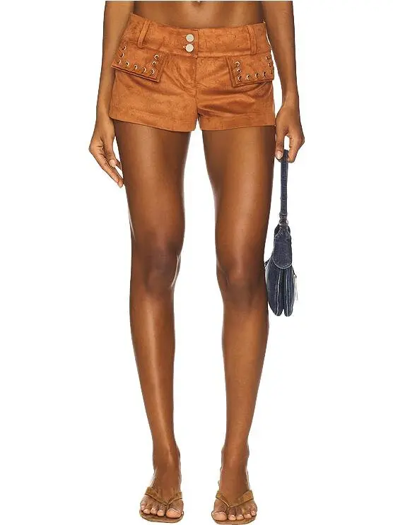 FAIT PAR FOUTCH Bobbi Trouser Short - Chocolate Suede