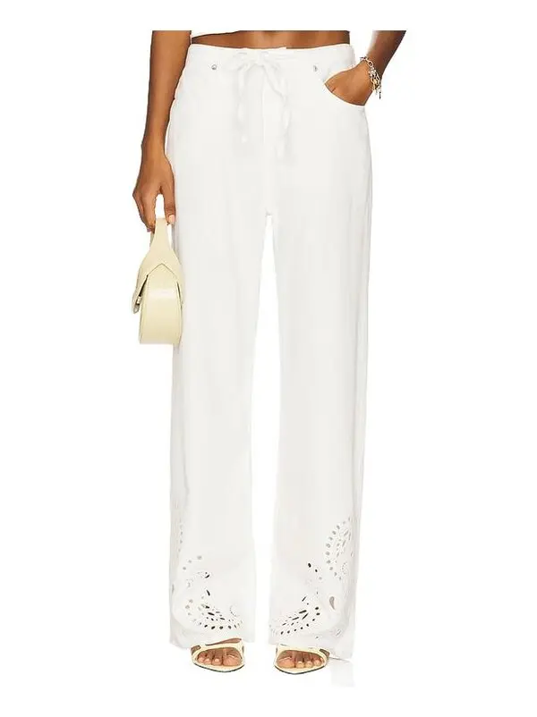 Rag & Bone Featherweight Phoebe Wide Leg - White Eyelet
