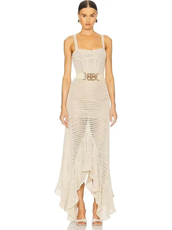 BRONX AND BRONCO Herrera Desert Crochet Gown - Beige