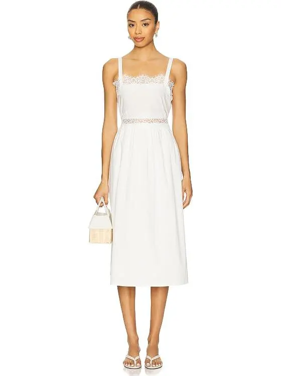 ELODIE THE LABEL Eliana Poplin Dress - White