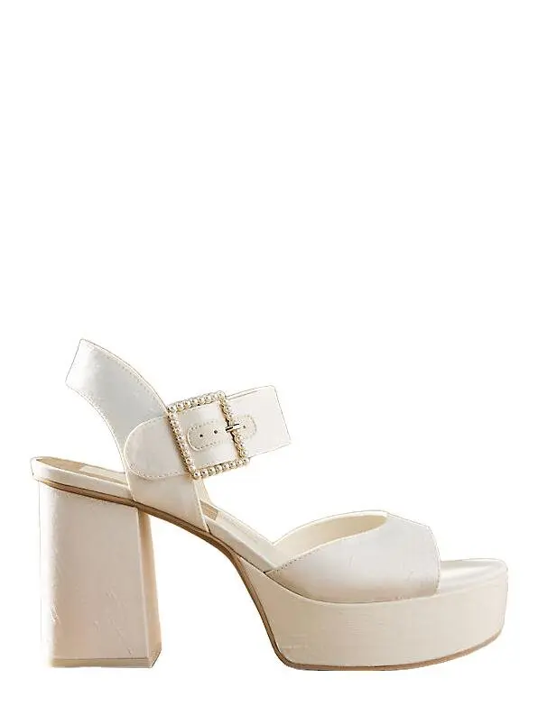 Dolce Vita Platform Block Heel Sandals - White