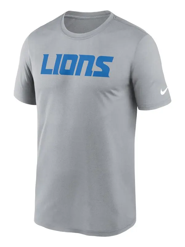 Nike Detroit Lions Primetime Legend Wordmark Dri-fit Nfl T-shirt - Grey