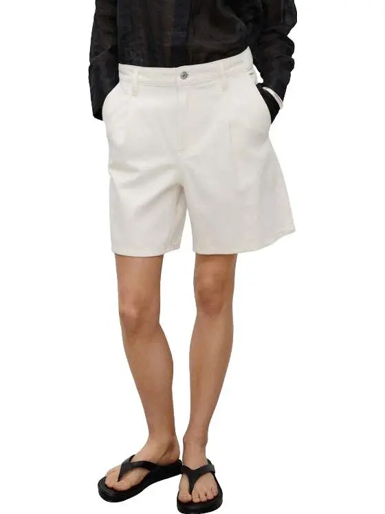 Mango Dart Bermuda Denim Shorts - Off White