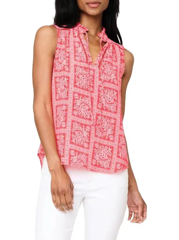 GIBSONLOOK Cameron Sleeveless Top - Red Scarf Print