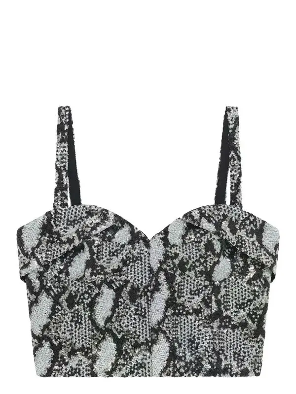 IRO PARIS Snake-print Corset Top - Black