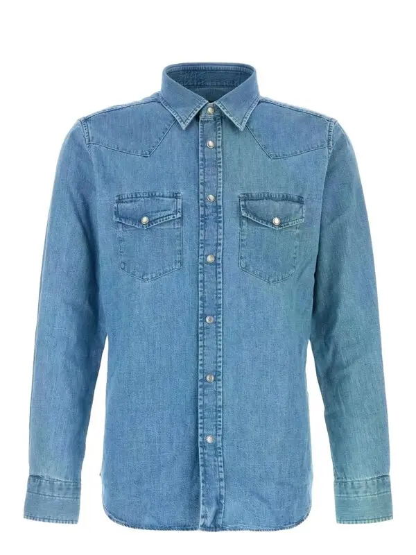 TOM FORD Slim-fit Denim Shirt - Blue