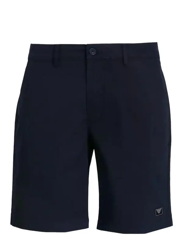 Emporio Armani Logo-patch Shorts - Blue