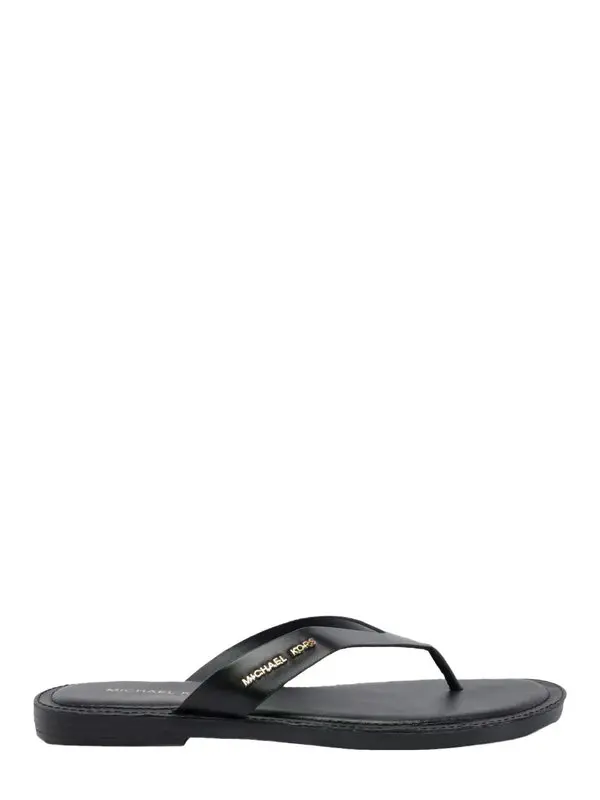 Michael Kors Leather Thong Sandals - Black