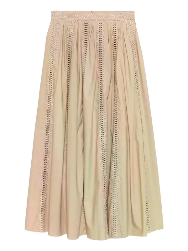 Elie Saab Trim Embellished Poplin Skirt - Neutrals