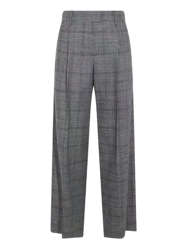 Brunello Cucinelli Check-pattern Trousers - Grey