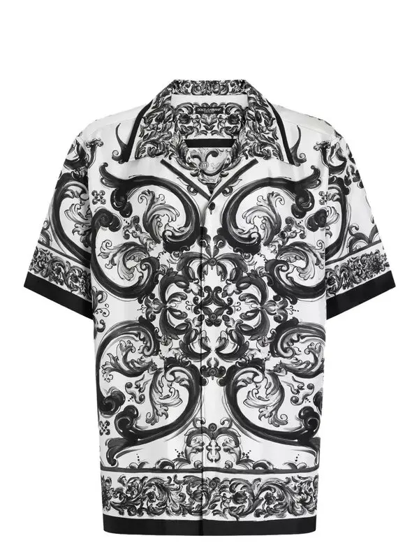 Dolce & Gabbana Majolica-print Silk Shirt - White