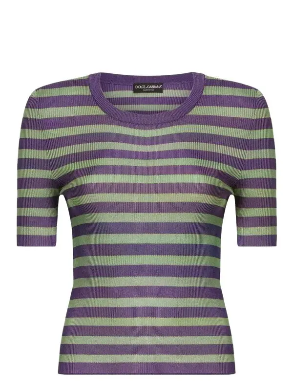 Dolce & Gabbana Striped Knitted Top - Green