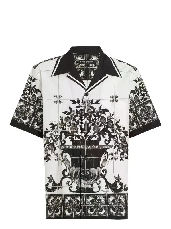 Dolce & Gabbana Majolica-print Cotton Shirt - White