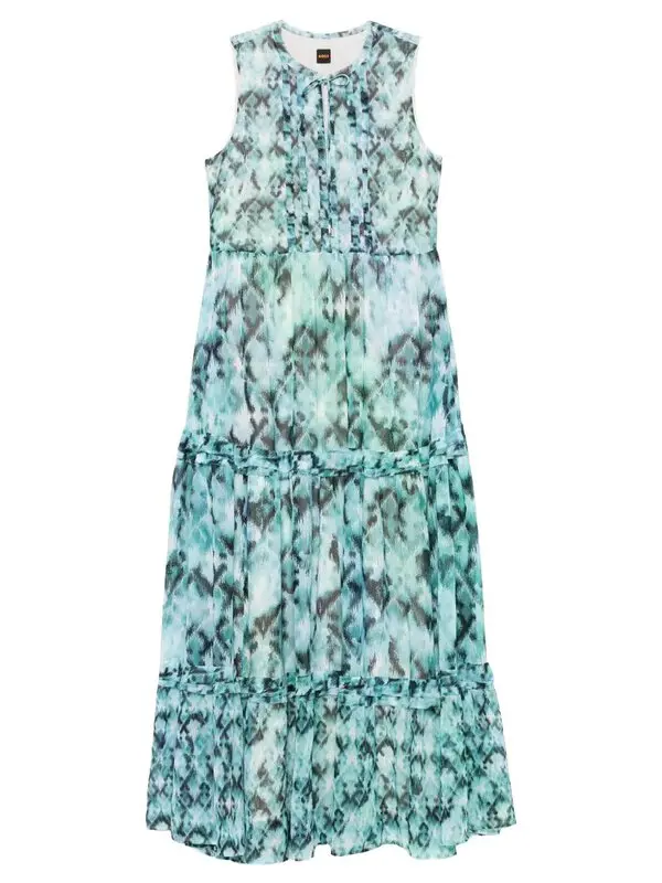 BOSS Abstract-pattern Maxi Dress - Blue