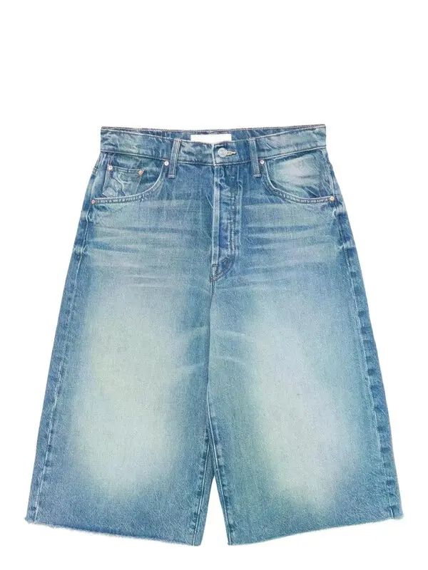 MOTHER Cotton Denim Shorts - Blue