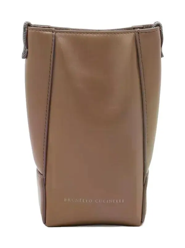 Brunello Cucinelli Leather Shoulder Bag - Brown