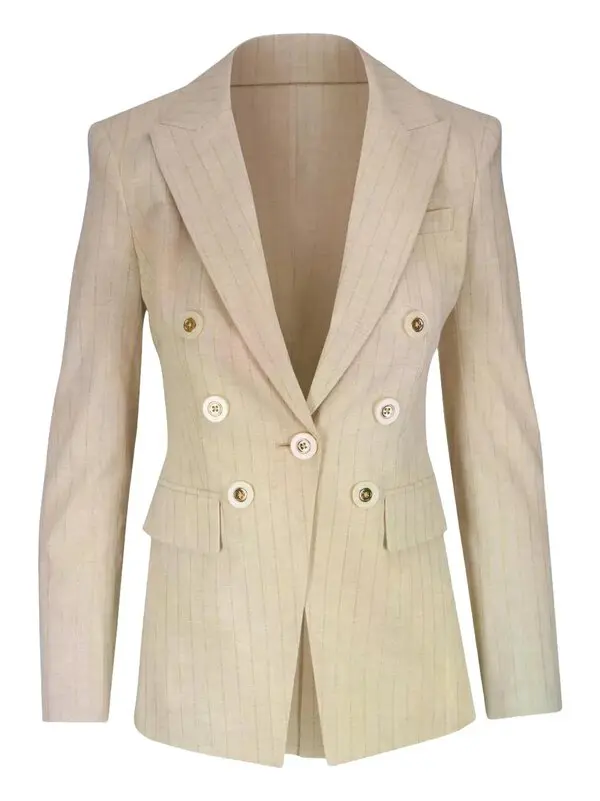 Veronica Beard Pinstripe Double-breasted Blazer - Neutrals