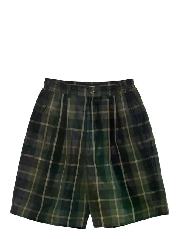 Comme Des Garçons Checked Shorts - Green