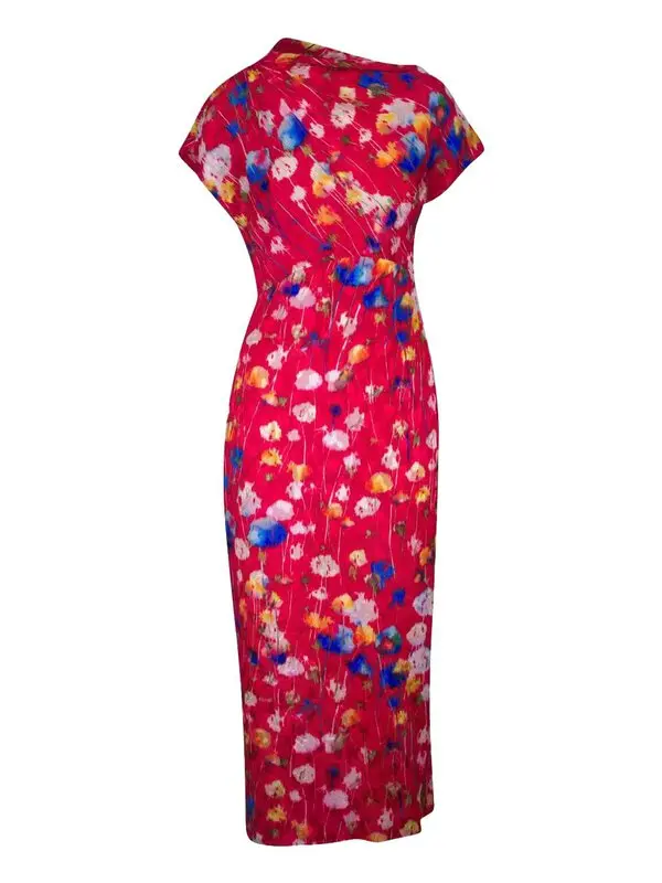 Lela Rose Floral-jacquard Maxi Dress - Red