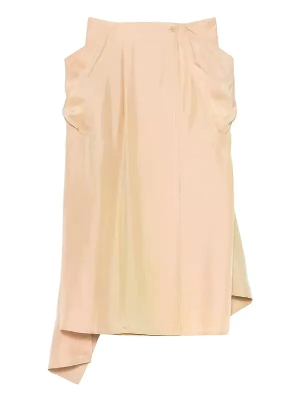 Carven Silk Straight Skirt - Neutrals