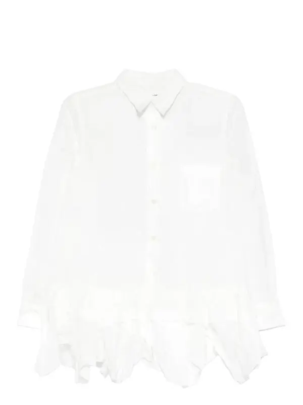 Comme Des Garçons Ruffled-hem Shirt - White