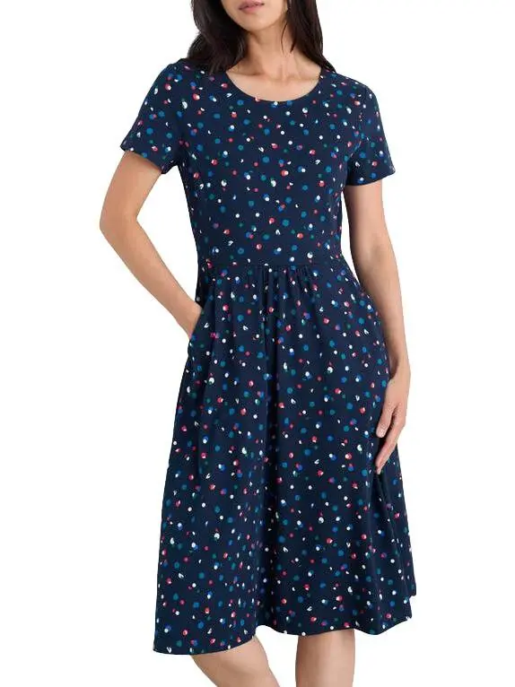 SEASALT CORNWALL April Spot Print Stretch Organic Cotton Dress - Abstract Spot Mix