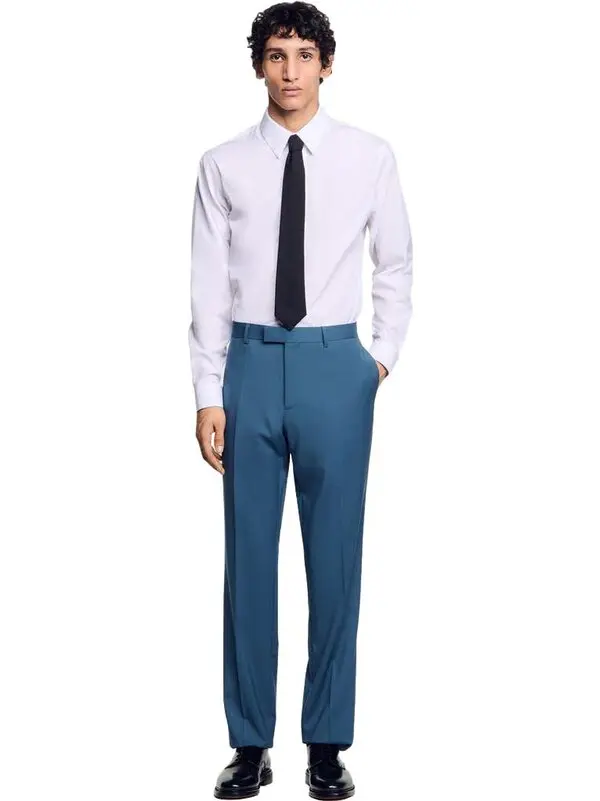 Sandro Wool Suit Trousers - Thunderstorm Blue