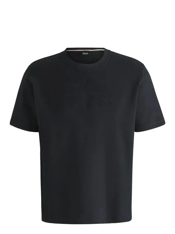 BOSS Logo-embroidered T-shirt - Black